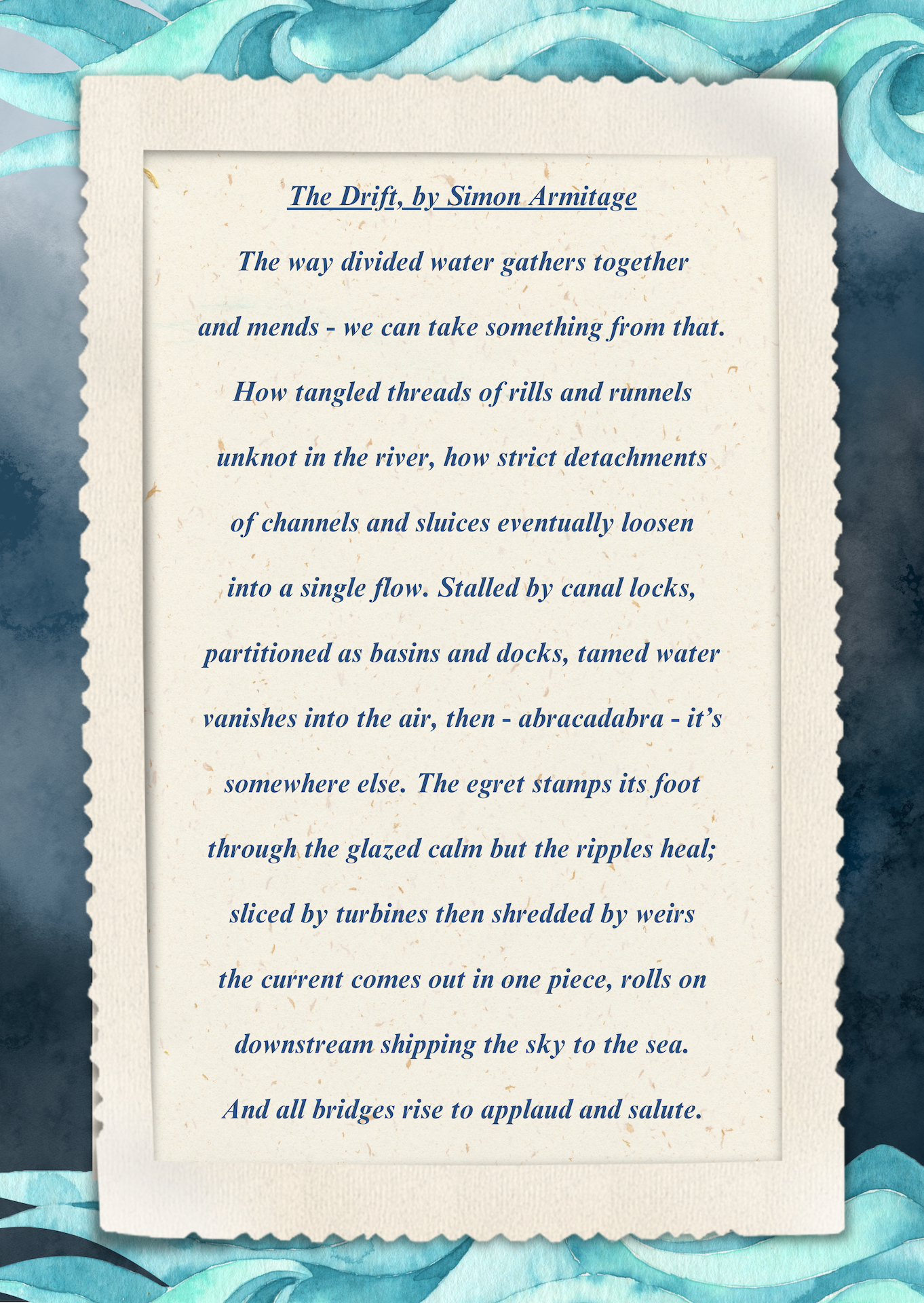 Simon Armitage's Ode to the Chelsea Waterfront | Culture | SPHERE Magazine